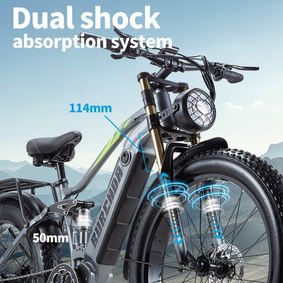 BURCHDA RX80(Upgraded) Off-road Full Suspension Fat Tire E-bike ...